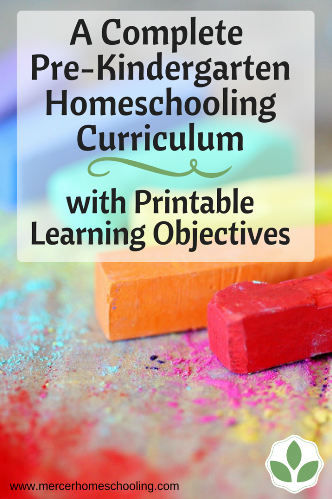 Our Pre-Kindergarten Homeschooling Curriculum | Mercer Homeschooling